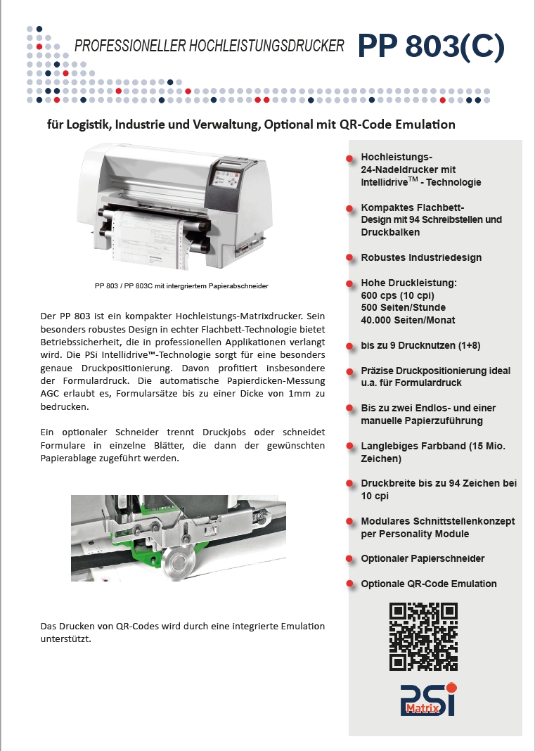 Datenblatt PP 803 - PSi Matrix