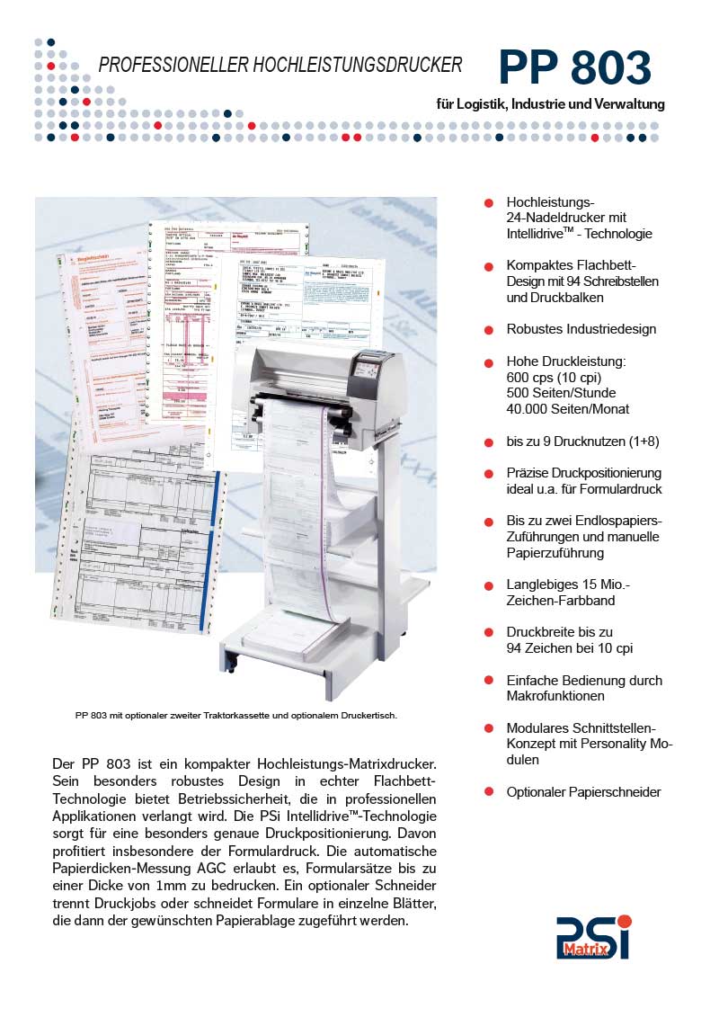 Data Sheet PP 803 - PSi Matrix