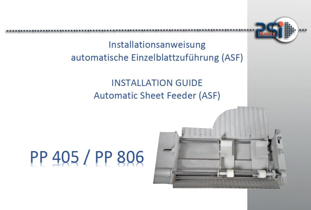 Automatic Sheet Feeder for PSi PP 405 and PP 806 printer