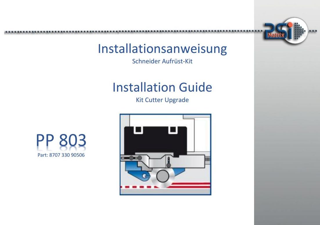 Installationsanweisung Schneider PP 803 - PSi Matrix